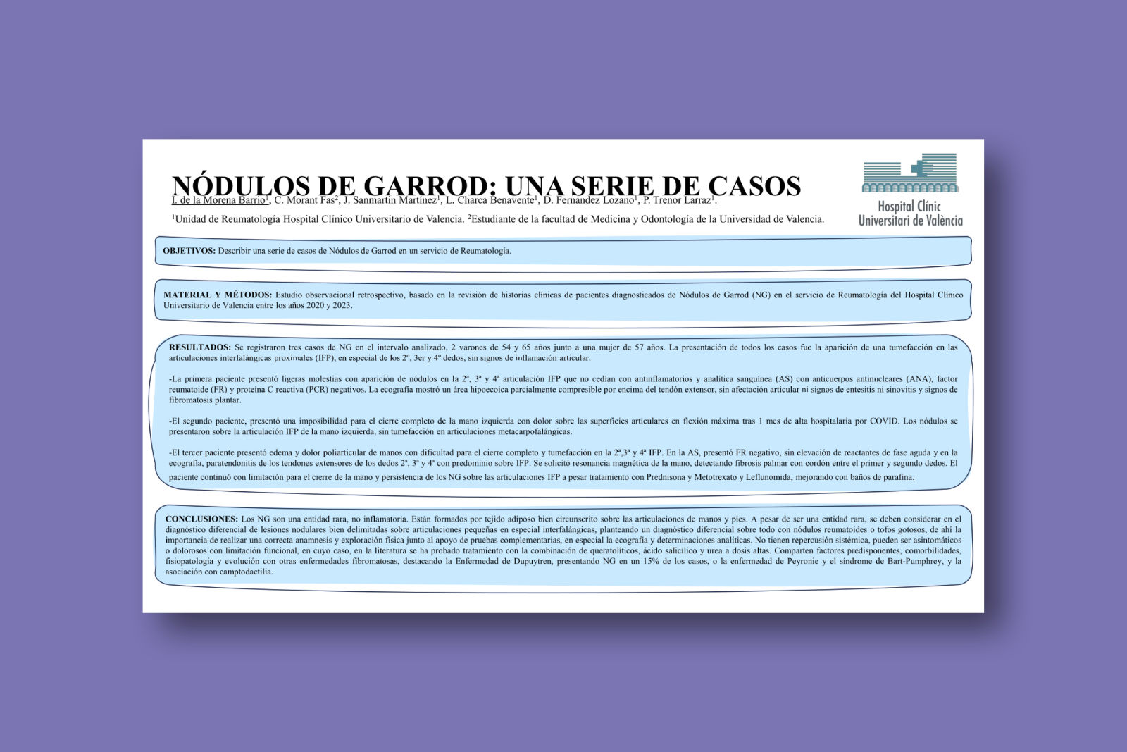 Nódulos de Garrod: una serie de casos - Sociedad Valenciana de Reumatología